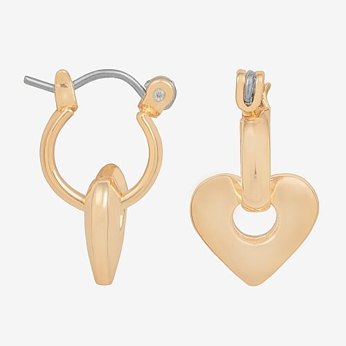 Click here for Bijoux Bar Delicates Womens 18.5mm Heart Hoop Earr... prices