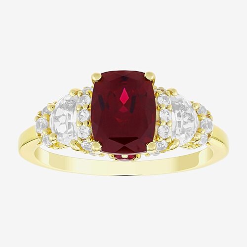 Click here for Womens Lab Created Red Ruby 14K Gold Over Silver C... prices