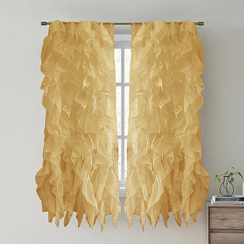 Click here for Sweet Home Collection Ruffled Rod Pocket Sheer Sin... prices