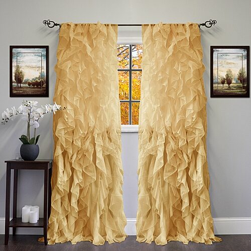Click here for Sweet Home Collection Ruffled Rod Pocket Sheer Sin... prices