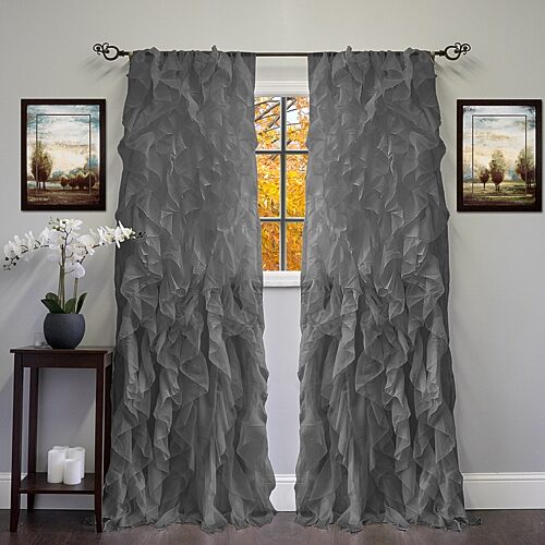 Click here for Sweet Home Collection Ruffled Rod Pocket Sheer Sin... prices