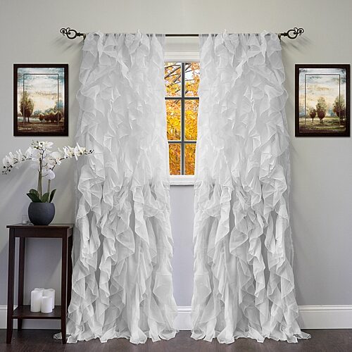 Click here for Sweet Home Collection Ruffled Rod Pocket Sheer Sin... prices