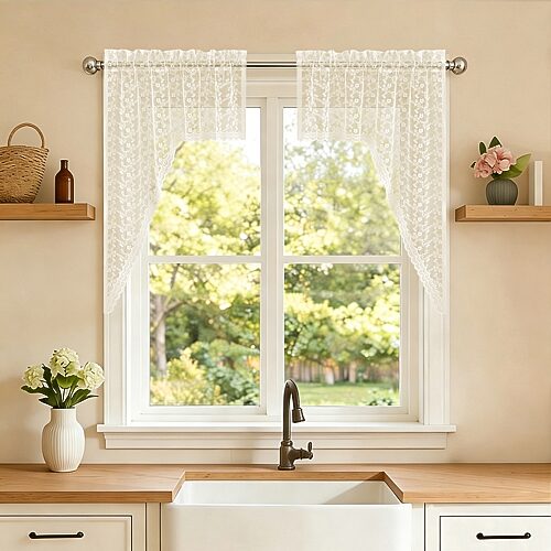 Click here for Sweet Home Collection Priscilla Rod Pocket Swag Va... prices