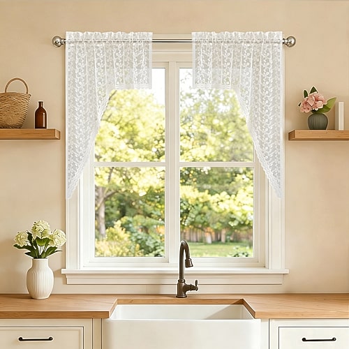 Click here for Sweet Home Collection Priscilla Rod Pocket Swag Va... prices