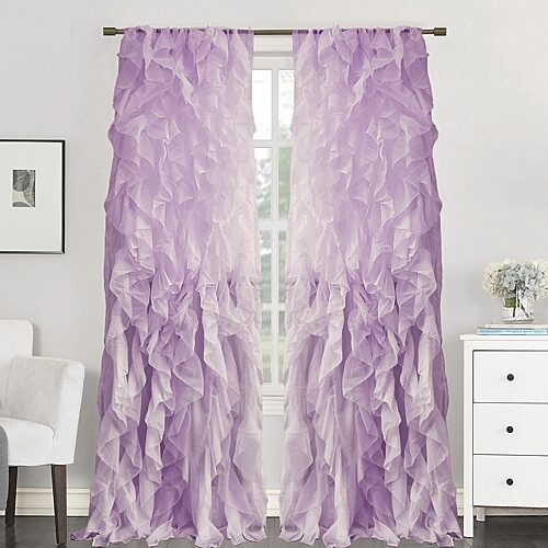 Click here for Sweet Home Collection Ruffled Rod Pocket Sheer Sin... prices