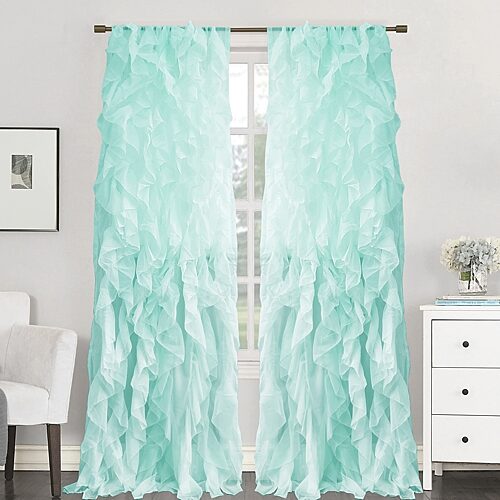 Click here for Sweet Home Collection Ruffled Rod Pocket Sheer Sin... prices