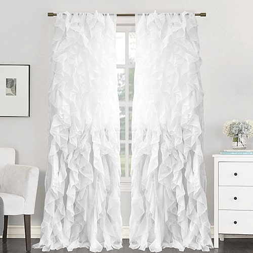 Click here for Sweet Home Collection Ruffled Rod Pocket Sheer Sin... prices