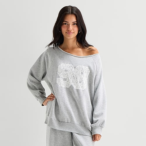 Click here for Arizona Womens Juniors Off The Shoulder Long Sleev... prices