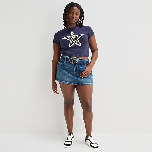 Click here for Arizona Belted Womens Juniors Plus Low Rise Mini D... prices