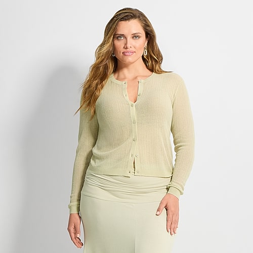 Click here for Ashley Graham Womens Sheer Broken Rib Button Front... prices
