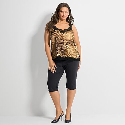 Click here for Ashley Graham Womens Plus Lace Trim Tank  0x  Brow... prices