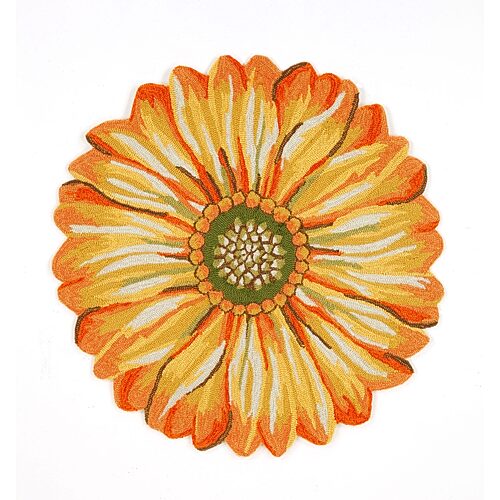 Liora Manne Frontporch Sunflower Round Area Rug