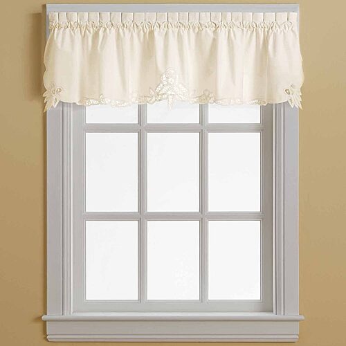Click here for CHF Battenburg Rod Pocket Valance  One Size  Brown prices