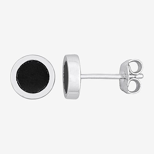 Click here for Genuine Black Hematite Sterling Silver 7.3mm Stud... prices