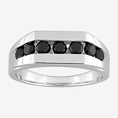 Click here for Mens 1 CT. T.W. Natural Black Diamond Sterling Sil... prices