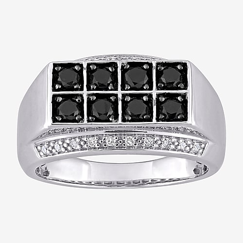 Click here for Mens 1 CT. T.W. Natural Black Diamond Sterling Sil... prices
