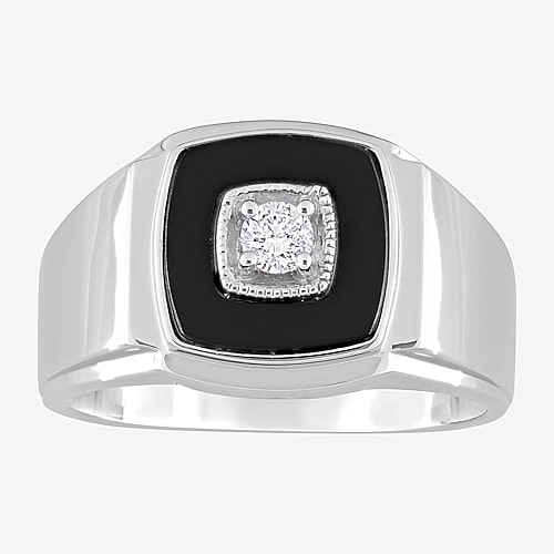Click here for Mens 1/6 CT. T.W. Genuine Black Onyx Sterling Silv... prices