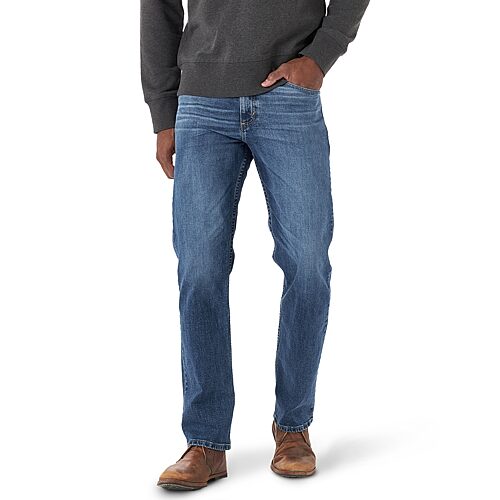 Wrangler Mens Stretch Straight Leg Relaxed Fit Jean  34 34  Blue