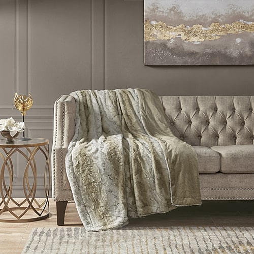 Click here for Madison Park Marcelle Oversize Faux-Fur Throw  One... prices