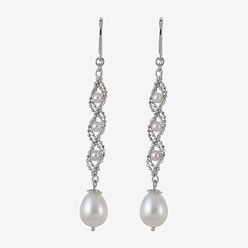 Click here for Sterling Silver Fresh Water Pearl Lace Earrings  O... prices