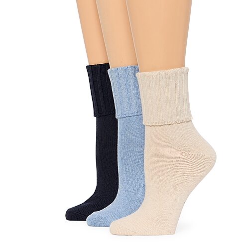 Click here for Mixit Essentials Thick Rib Womens 3 Pair Turncuff... prices