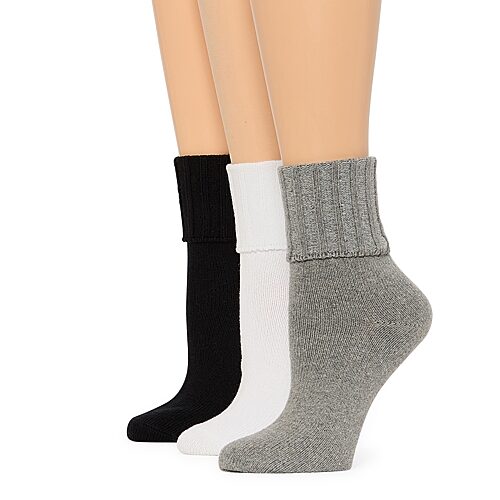 Click here for Mixit Essentials Thick Rib Womens 3 Pair Turncuff... prices
