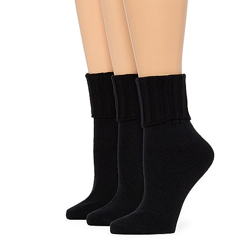 Click here for Mixit Essentials Thick Rib Womens 3 Pair Turncuff... prices