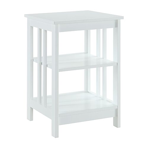 Click here for Mission End Table with Shelves - White prices