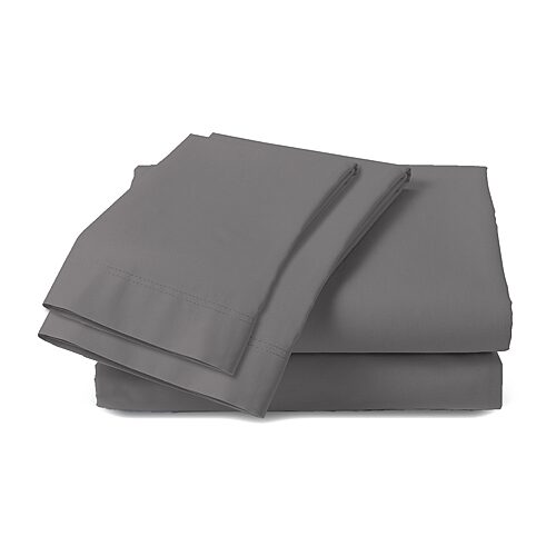 Color Sense 100 Cotton Lightweight Percale Weave Sheet Set  One Size  Gray