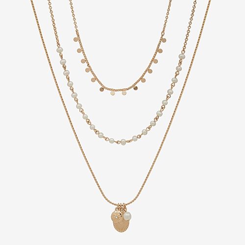 Click here for a.n.a Gold Tone Womens White 16 Inch Strand Neckla... prices