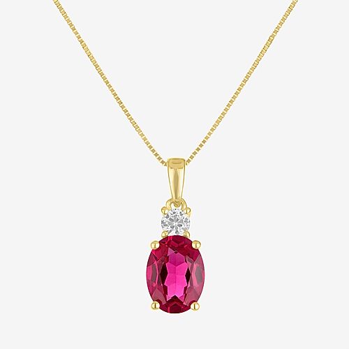 Click here for Gemstone 10K Gold Oval Pendant Necklace  One Size... prices