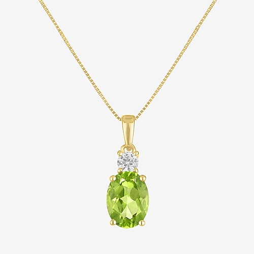Click here for Gemstone 10K Gold Oval Pendant Necklace  One Size... prices
