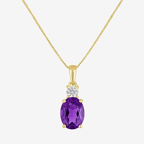 Click here for Gemstone 10K Gold Oval Pendant Necklace  One Size... prices