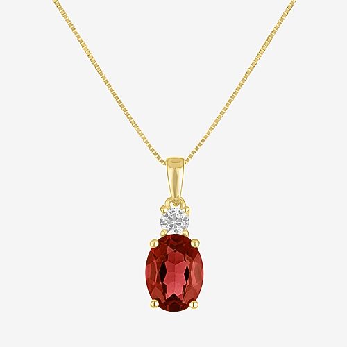 Click here for Gemstone 10K Gold Oval Pendant Necklace  One Size... prices