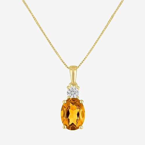 Click here for Gemstone 10K Gold Oval Pendant Necklace  One Size... prices
