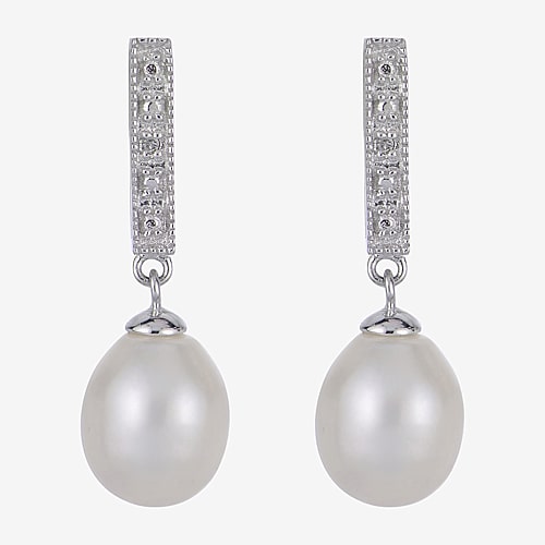 Click here for 7.5-8Mm Cultured Freshwater Pearl And Diamond Acce... prices