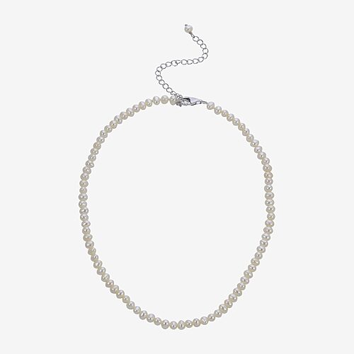 Click here for Womens White Sterling Silver 13 Inch Strand Neckla... prices