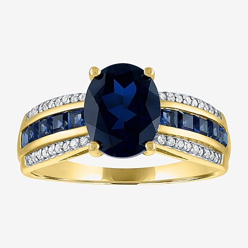 Click here for Womens Diamond Accent Gemstone 10K Gold Side Stone... prices