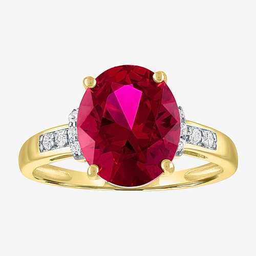 Click here for Womens Diamond Accent Lab Created Gemstone 10K Gol... prices