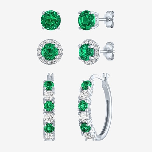 Click here for Gemstone Sterling Silver 3 Pair Jewelry Set  One S... prices