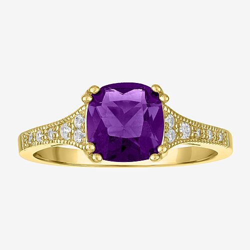 Click here for Gemstone 14K Gold Over Silver Cushion Cocktail Rin... prices