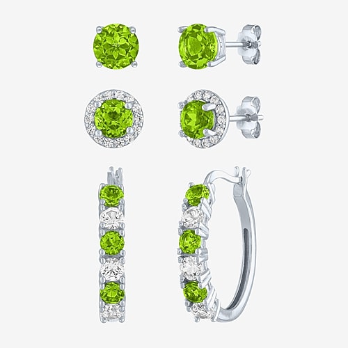 Click here for Gemstone Sterling Silver 3 Pair Jewelry Set  One S... prices