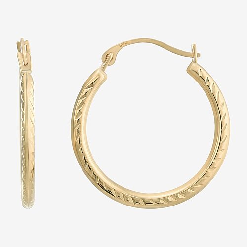Click here for Womens 14K Gold 20mm Round Hoop Earrings  One Size prices