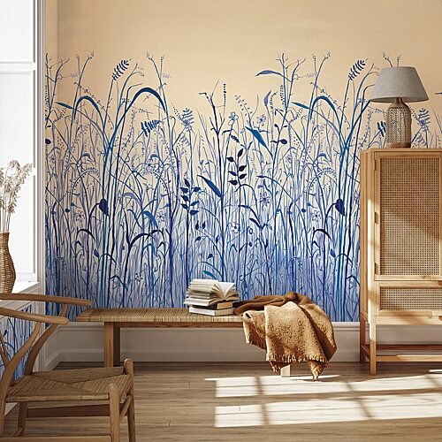 Click here for Tempaper June Grass Indigo Mural Wallpaper  One Si... prices