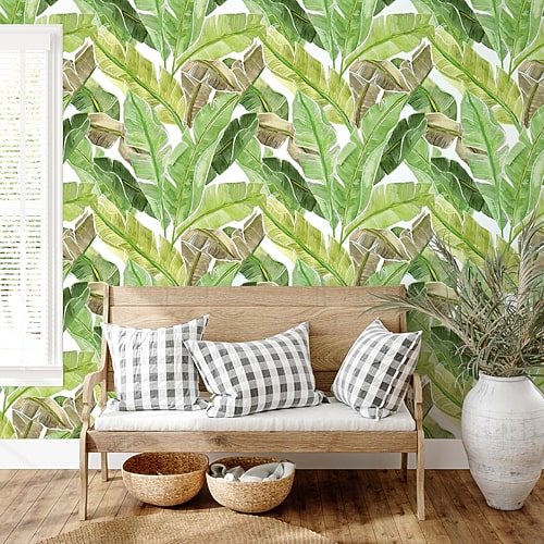 Click here for Tempaper Palm Leaves Mural Wallpaper  One Size  Gr... prices
