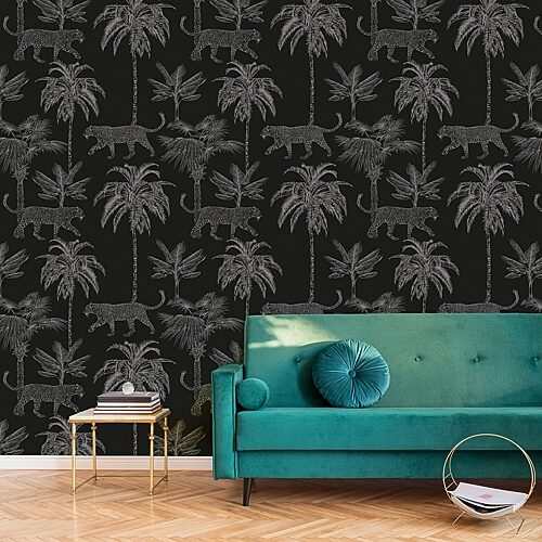 Click here for Tempaper Palm Leopards Mural Wallpaper  One Size... prices