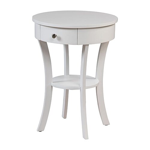Convenience Concepts Schaffer Living Room Collection Storage 1-Drawer End Table  One Size  White