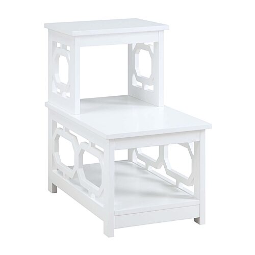 Click here for Omega 2 Step Chairside End Table - White prices