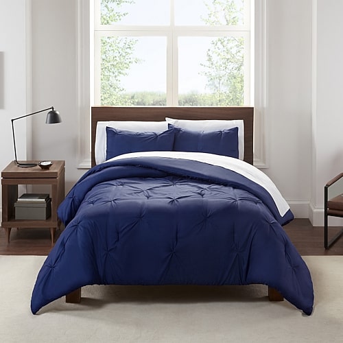 Click here for Serta Solid Midweight Comforter Set  One Size  Blu... prices
