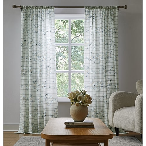 Click here for Cottage Classics Emma Floral Rod Pocket Light-Filt... prices